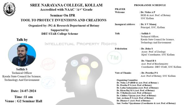 DBT-STAR Botany Activities – Sree Narayana College